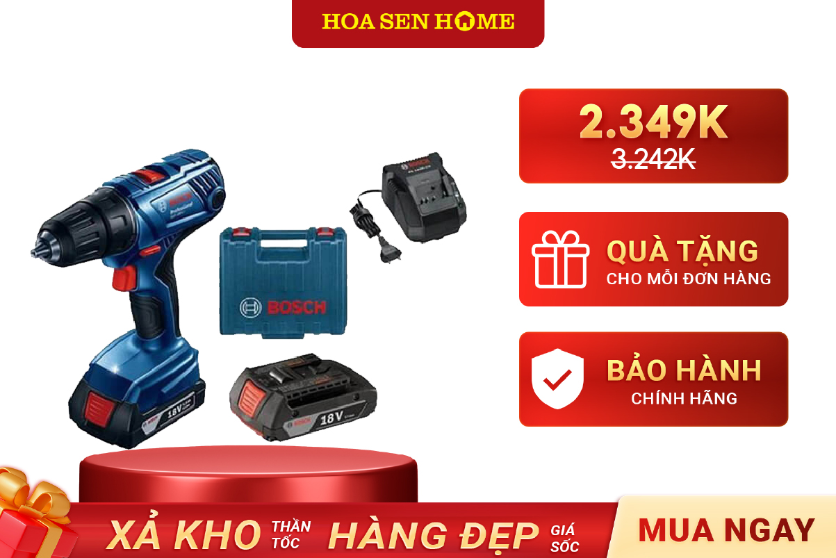 Máy khoan vặn vít dùng pin Bosch GSR 180-LI+PK