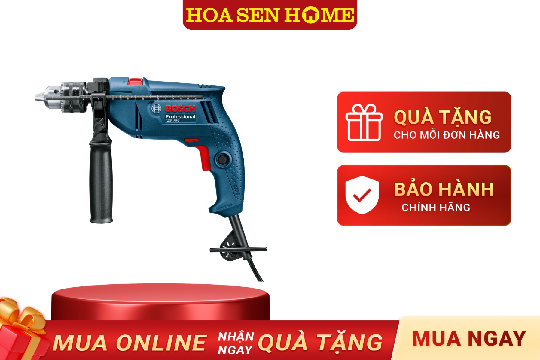 Máy khoan động lực BOSCH GSB 550 SET 80 món