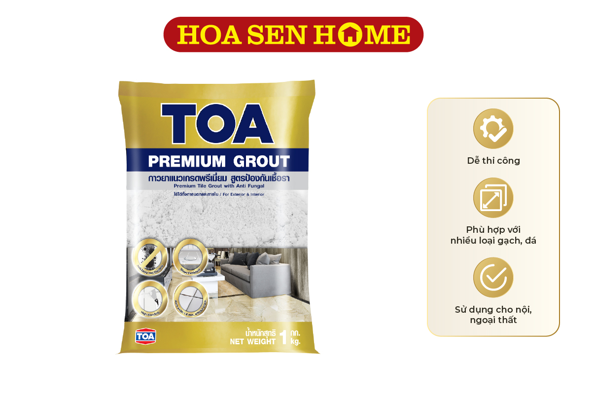 Keo chà ron TOA Premium Grout: 1kg