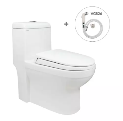 Bồn cầu một khối nắp rơi êm V41 Viglacera (kèm xịt VG826)