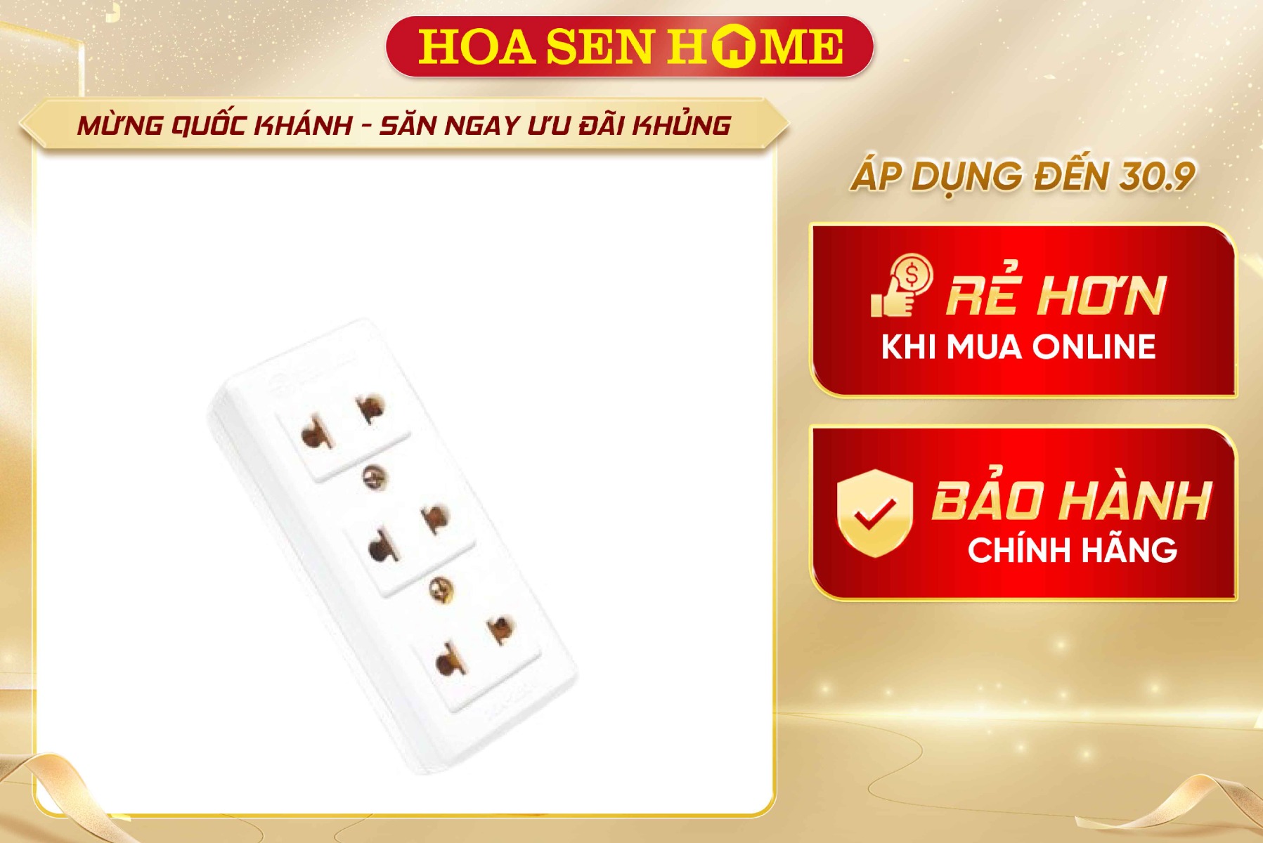 Ổ cắm 004A-02 3 lỗ không dây