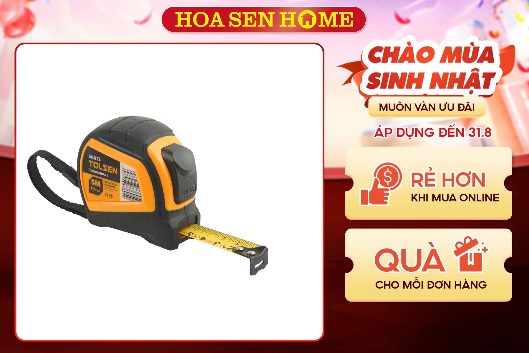 Thước cuộn tự động 36012 Tolsen