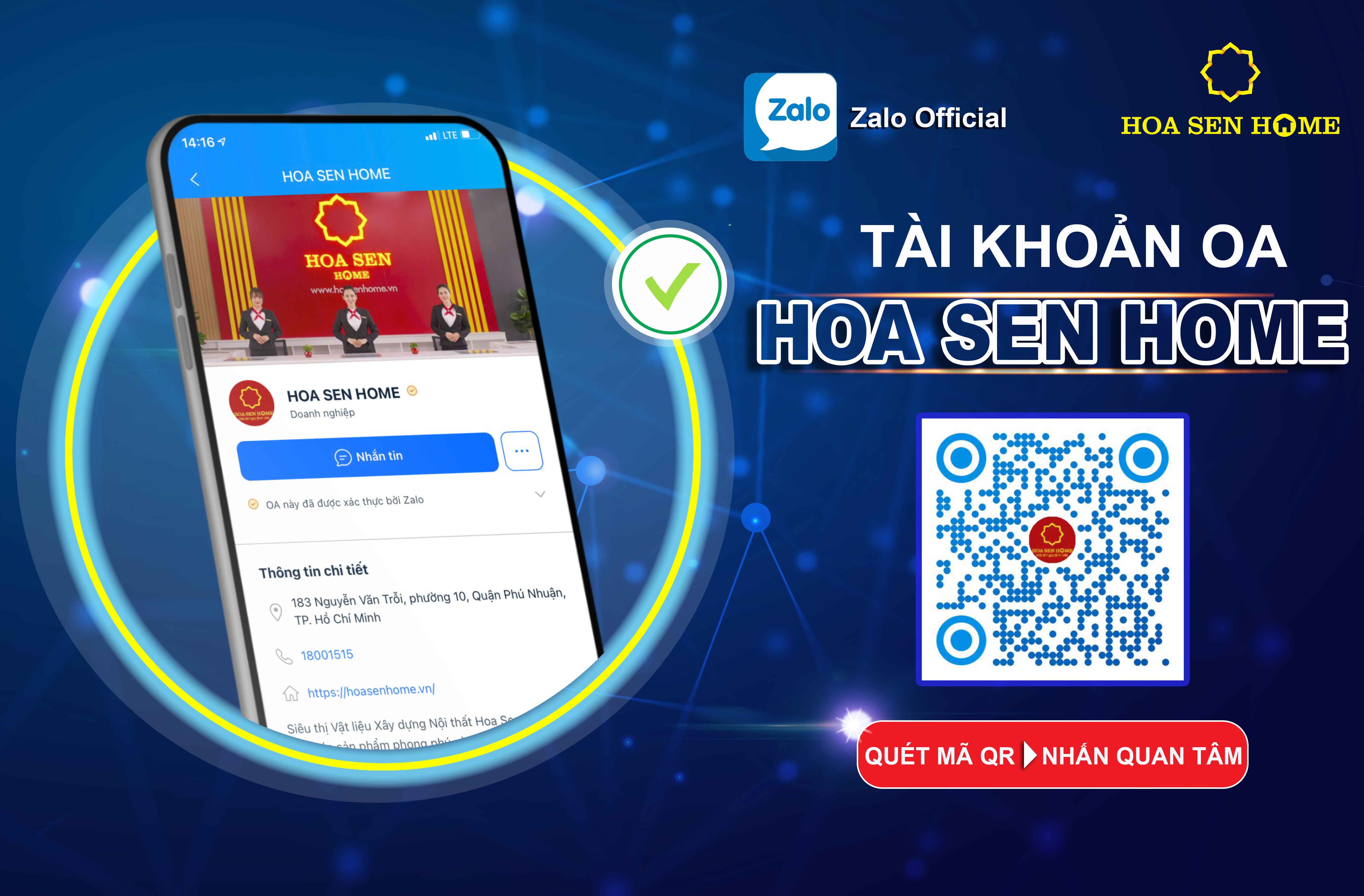 Hoa Sen Home đã có mặt trên OA của nền tảng Zalo