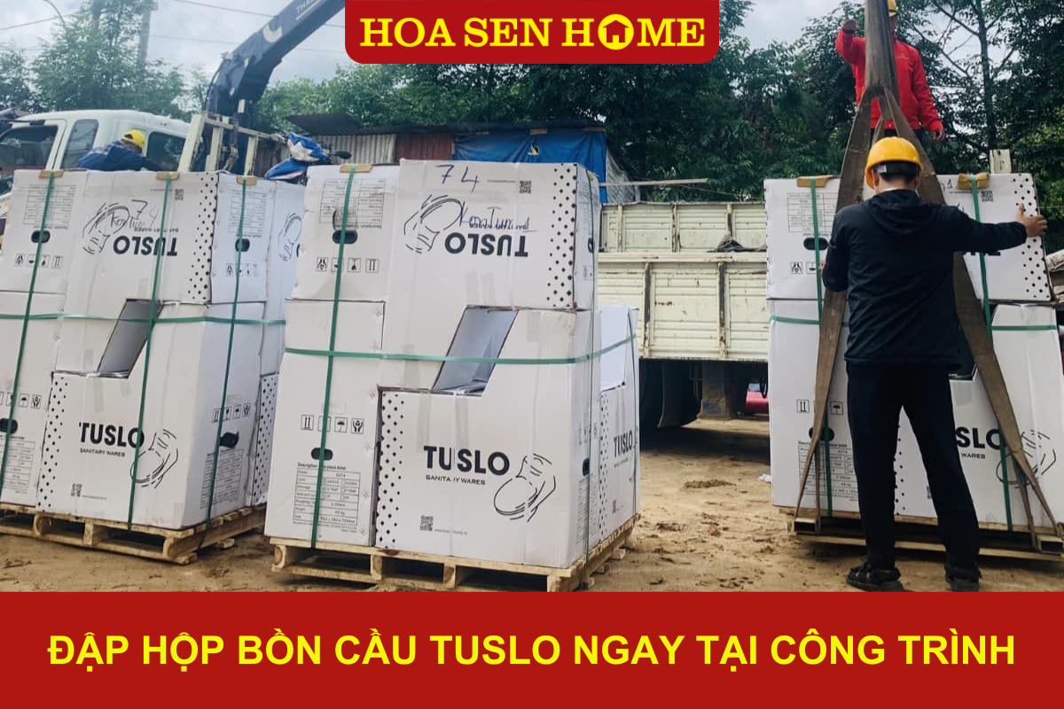 Đập Hộp Bồn Cầu Tuslo Ngay Tại Công Trình